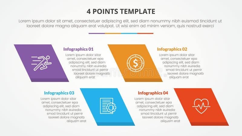 4 Points Stage Template Infographic Concept for Slide Presentation with ...