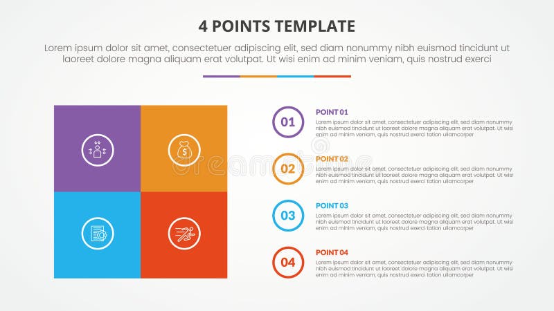 4 Points Stage Template Infographic Concept for Slide Presentation with ...