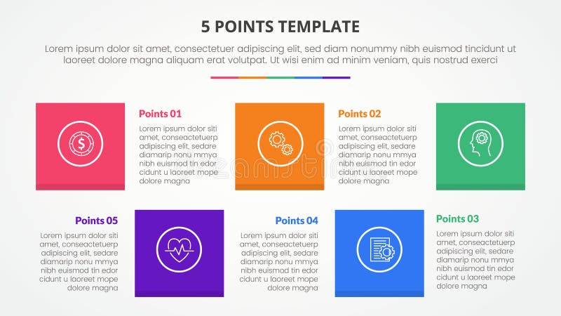 5 Points Stage Template Infographic Concept for Slide Presentation with ...