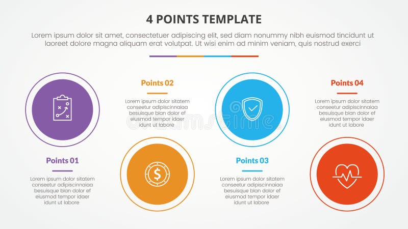 4 Points Stage Template Infographic Concept for Slide Presentation with ...