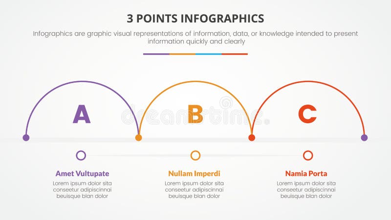 3 Points or Stages Infographic Concept with Half Circle Circular for ...