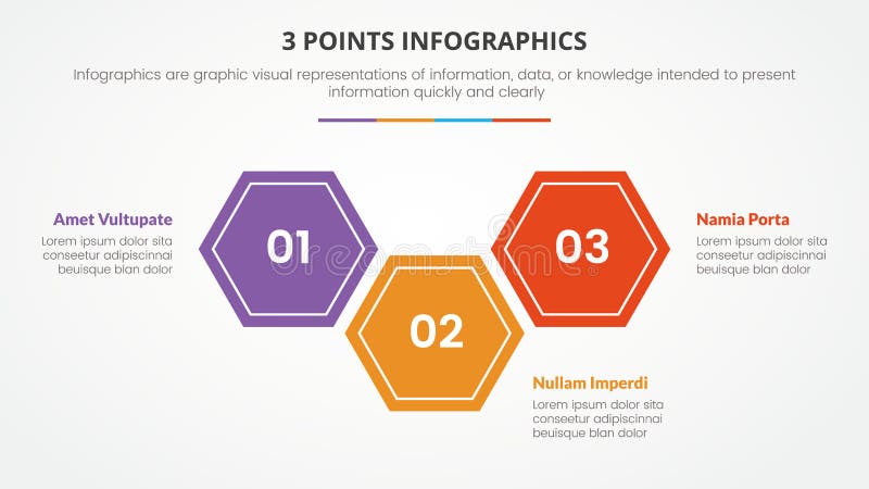 3 Points or Stages Infographic Concept with Honeycomb Shape for Slide ...