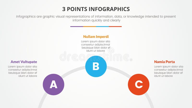 3 Points or Stages Infographic Concept with Right Direction Circle ...