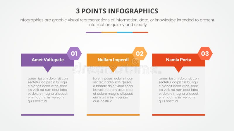 3 Points or Stages Infographic Concept with Table Information Layout ...