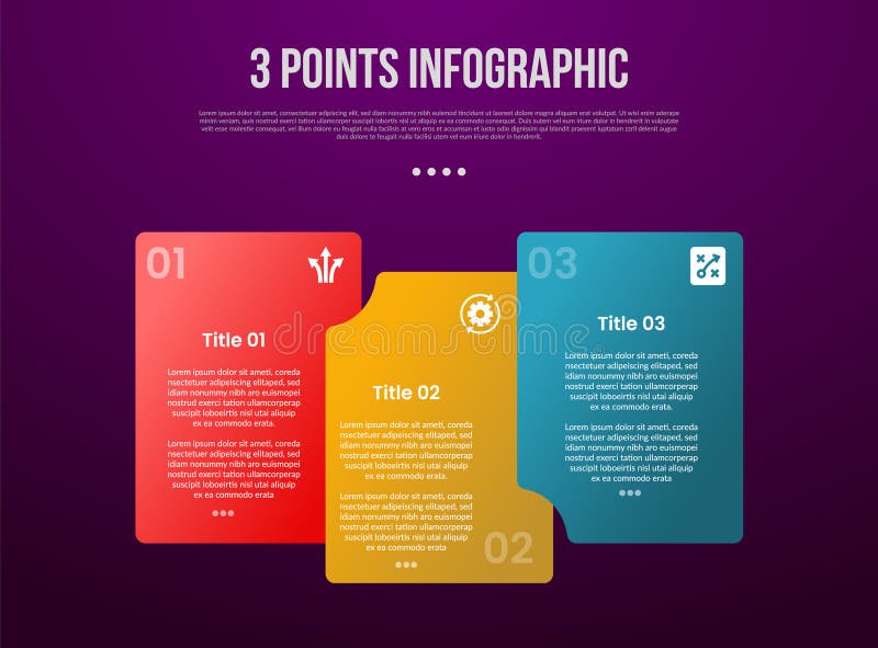 3 Points or Step Process Infographic with Big Container Box Stacking ...