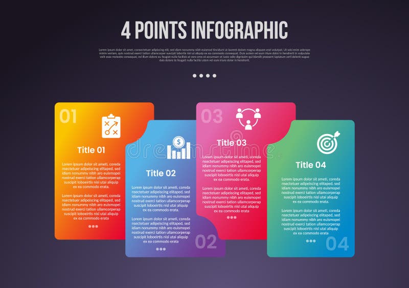 4 Points or Step Process Infographic with Creative Box Container Stack ...