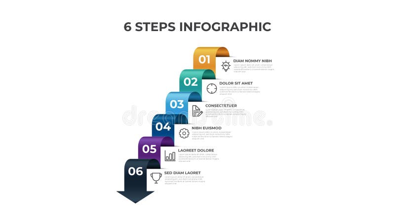 7 Points of Steps, Infographic Element Template Vector Stock Vector ...