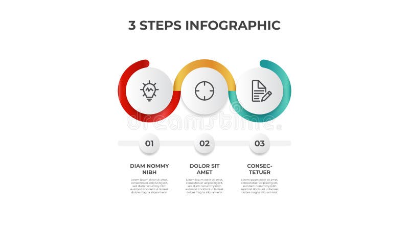 3 Points of Steps, List Layout Diagram Vector, Infographic Element ...