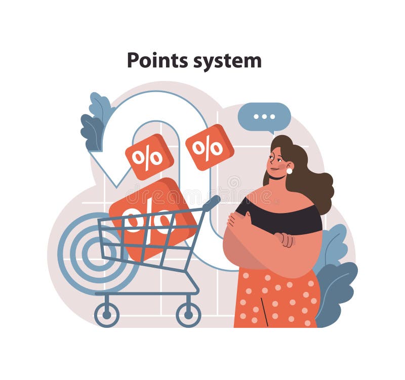 Points System Concept. Flat Vector Illustration Ilustração do Vetor ...