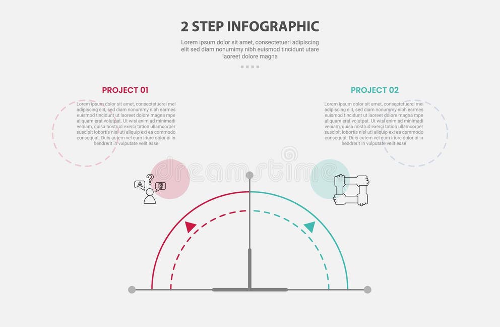 2 Points Template Infographic Outline Style with 2 Point Stage or Step ...