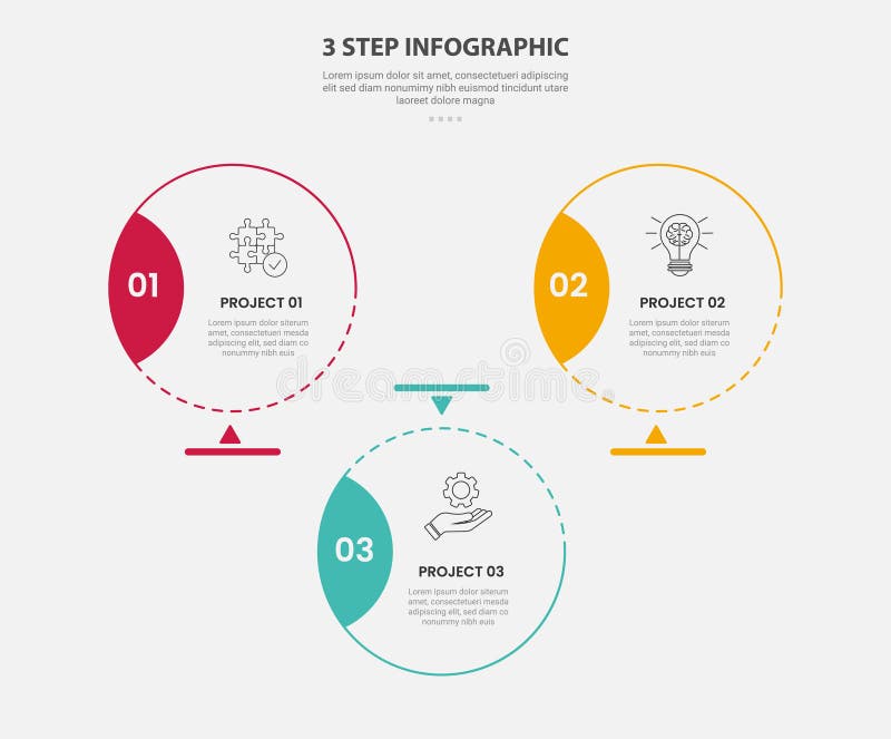 3 Points Template Infographic Outline Style with 3 Point Step Template ...