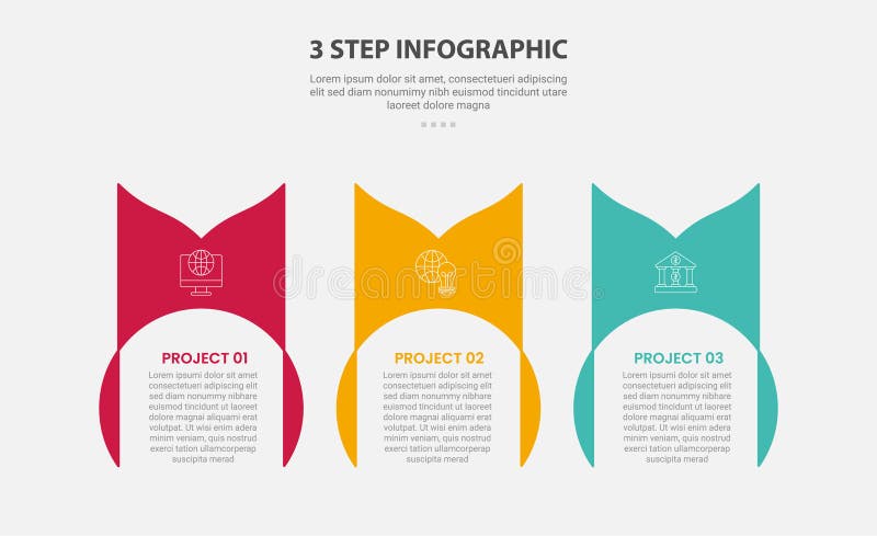 3 Points Template Infographic Outline Style with 3 Point Step Template ...