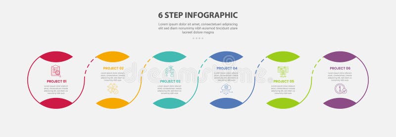 6 Points Template Infographic Outline Style with 6 Point Step Template ...