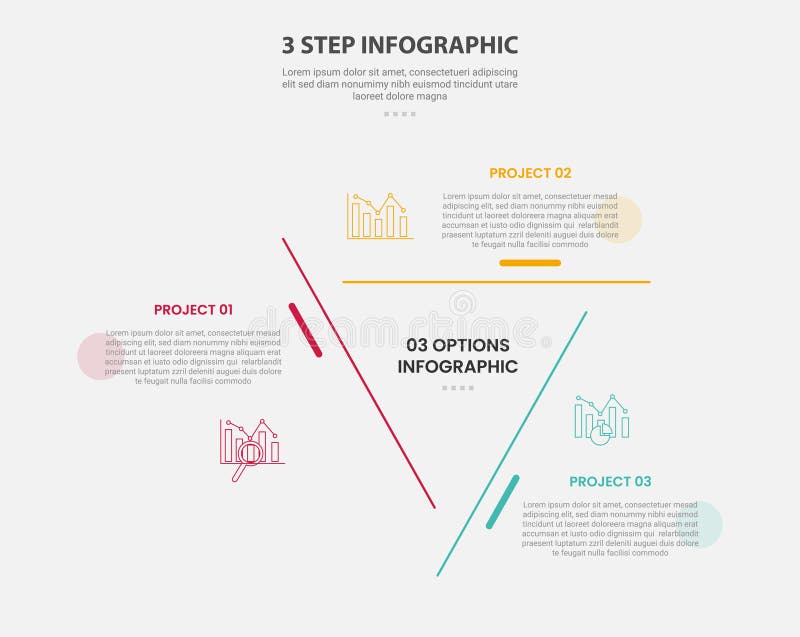 3 Points Template Infographic Outline Style with 3 Point Step Template ...