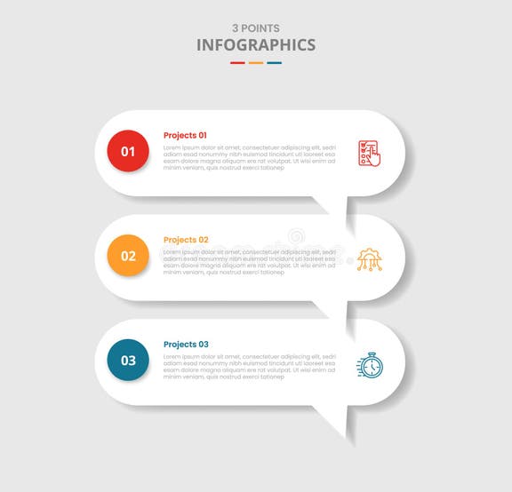 3 Points Template Infographic with Round Rectangle Discussion ...