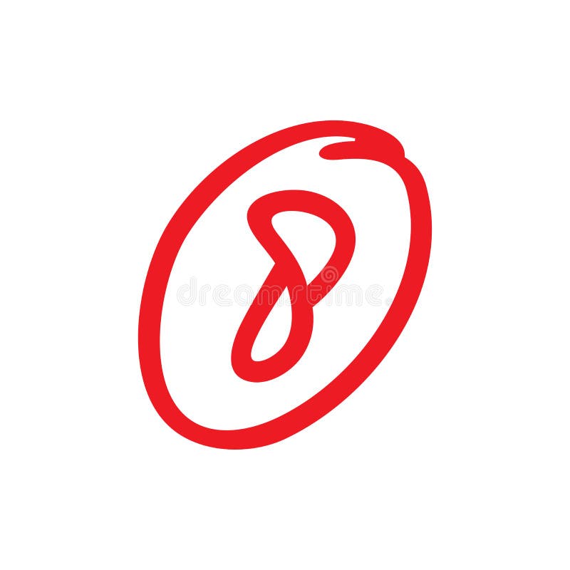 8 Points Test Score, Eight Points Grade Results Illustration, Red Color ...