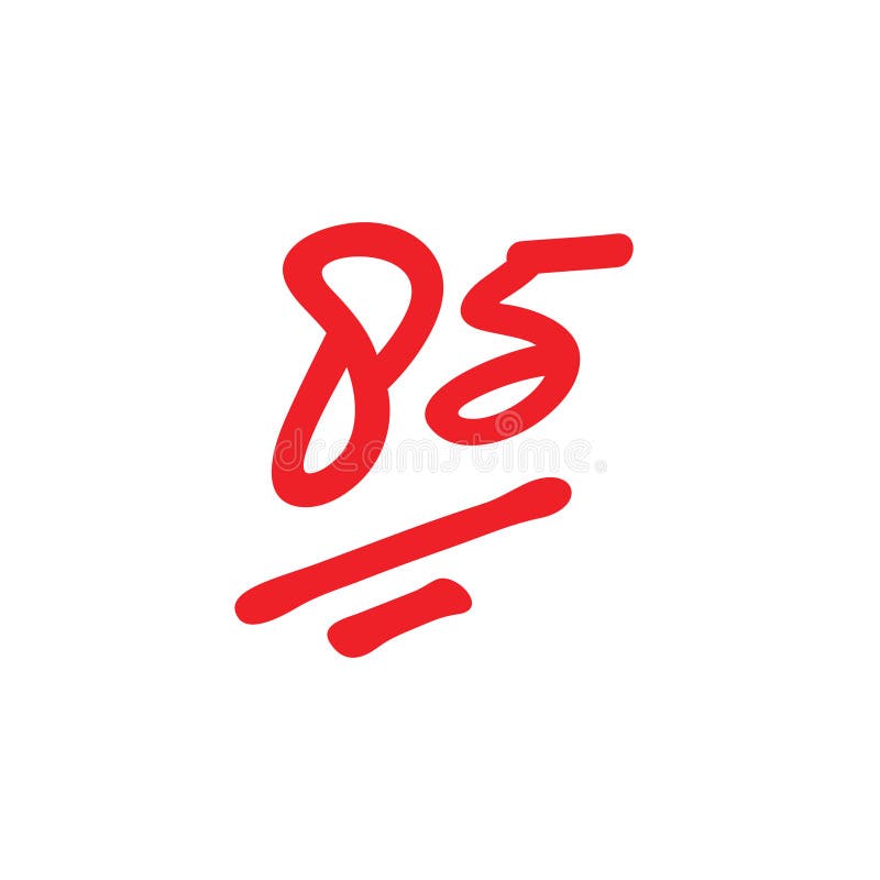 85 Points Test Score, Eightty Five Points Grade Results, Isolated on ...