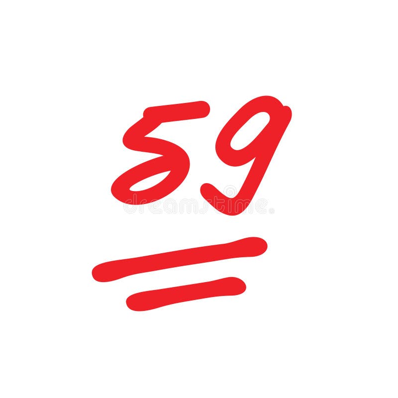 59 Points Test Score, Fifty Nine Mark, School Grade Results Vector ...