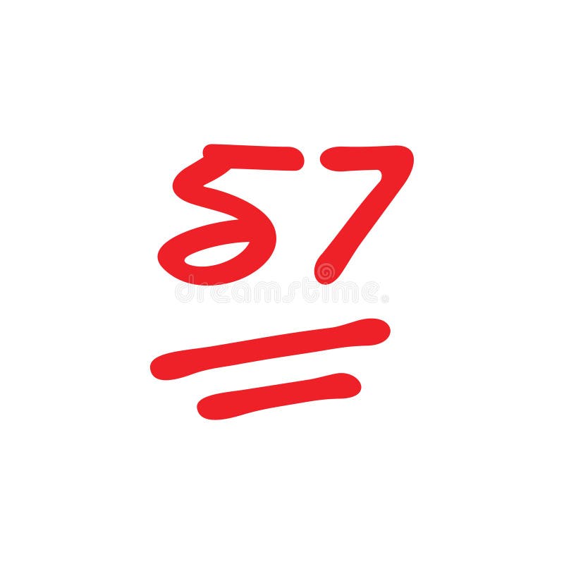 57 Points Test Score, Fifty Seven Points Grade Results, Handdrawn ...