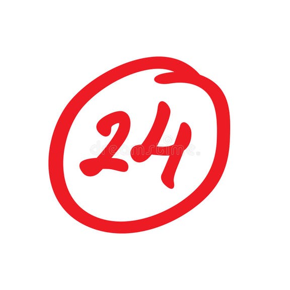 24 Points Test Score, Ninety Five Points Grade Results, Isolated on ...