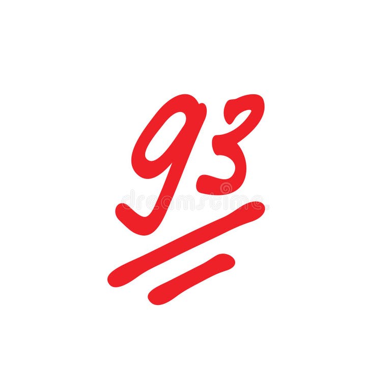 93 Points Test Score, Ninety Three Points Grade Results, Vector Stock ...