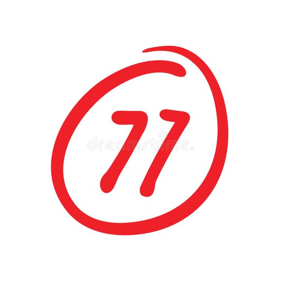 77 Points Test Score, Seventy Seven Points Exam Results, Vector ...