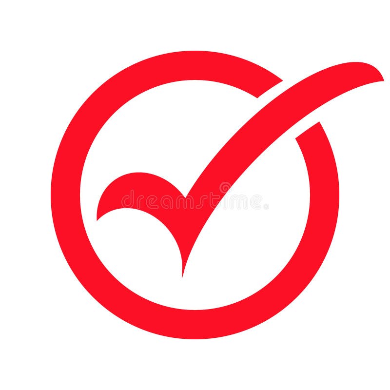 Pointy Red Color Check Mark, Yes Tick Mark Stock Vector - Illustration ...