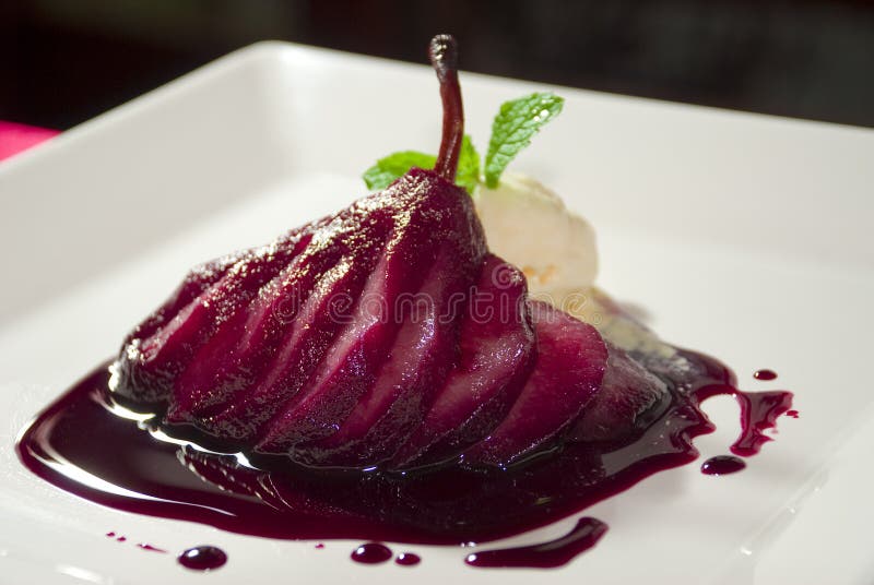 Poir au Vin stock image. Image of food, plate, cinnamon - 12526437