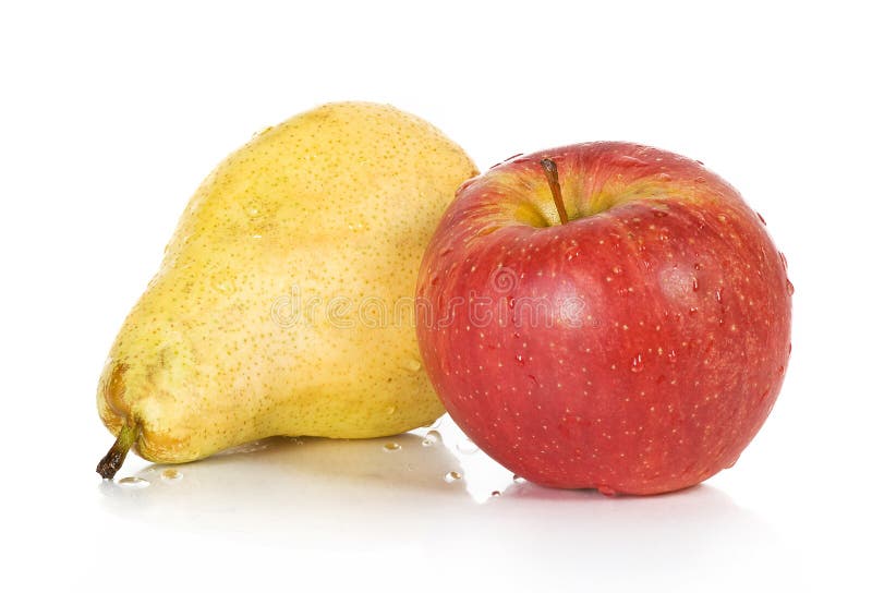 Comparaison - Pomme Et Poire Image stock - Image du poires, blanc: 38873889