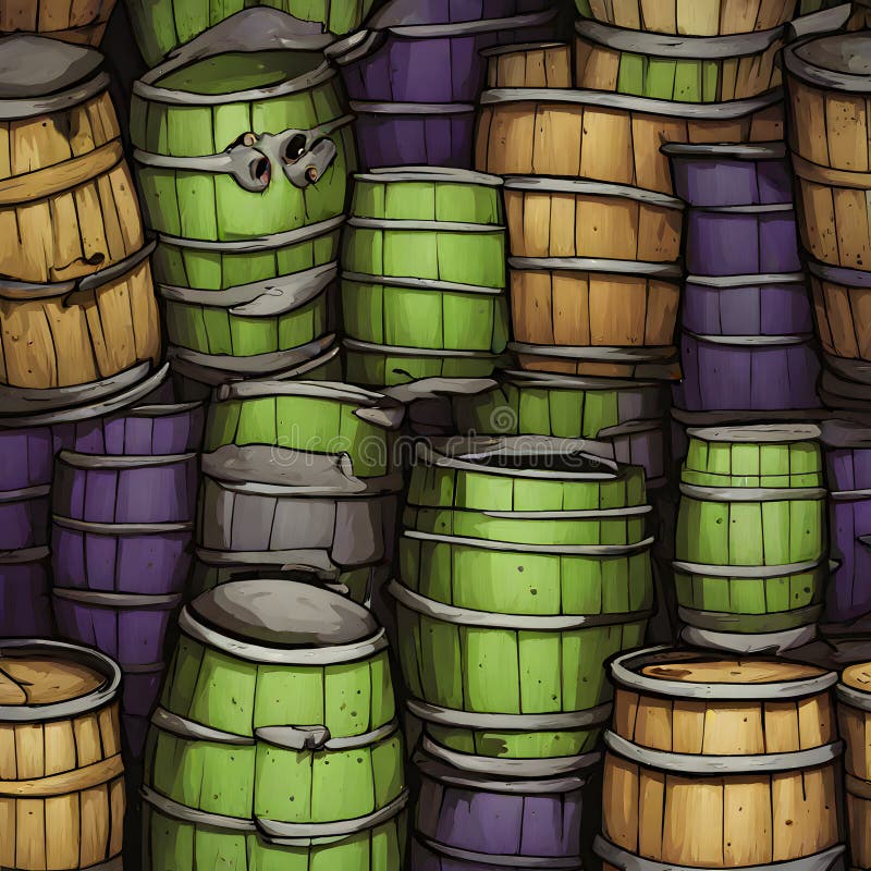 Poison Barrels, AI-generatet Stock Illustration - Illustration of ...