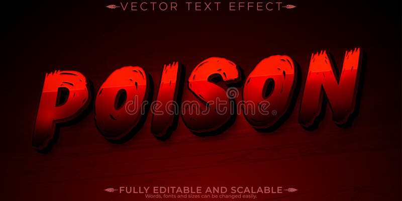 Poison Blood Text Effect, Editable Vintage and Scary Text Style Stock ...