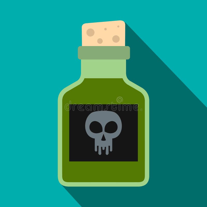 Poison Bottle Icon, Flat Style Stock Illustration - Illustration of ...
