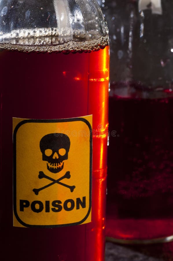 Poison bottle with label stock photo. Image of glass - 36953462