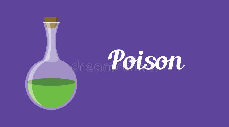 Poison Concept Illustration with Green Bottle Liquid Vector Graphic ...