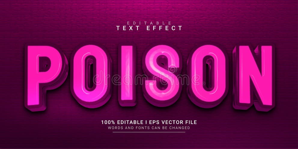 Poison 3d Text Style Effect Template Illustrations Stock Vector ...