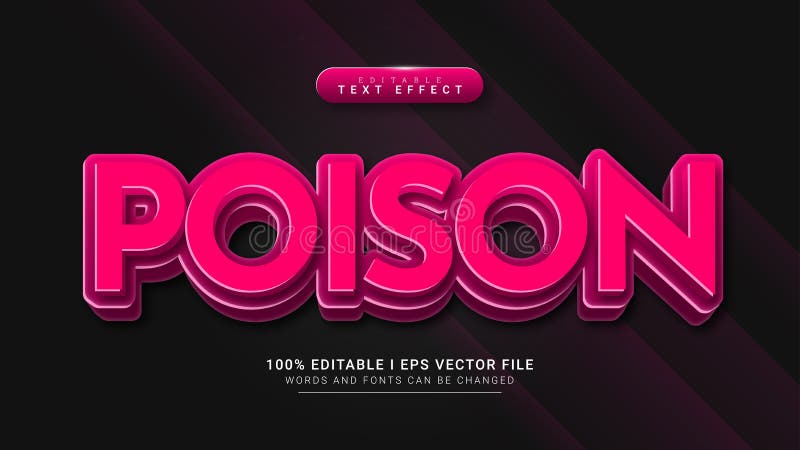 Poison 3d Text Style Effect Template Stock Vector - Illustration of ...