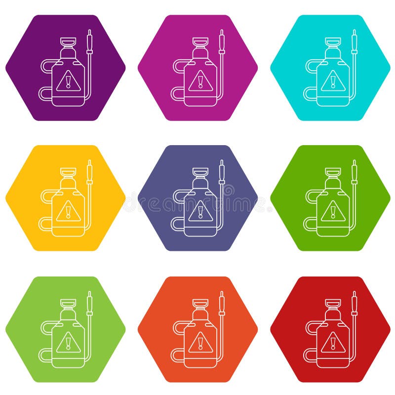 Poison Pest Control Icons Set 9 Stock Illustration - Illustration of ...