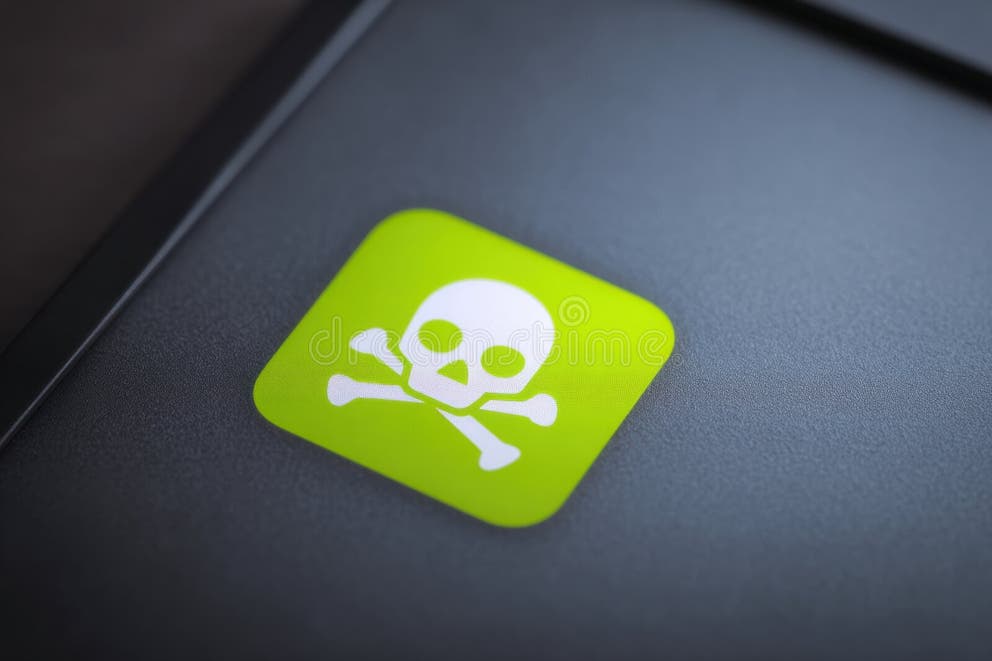 Poison Prevention Application Icon Glowing on a Tablet Screen in a ...