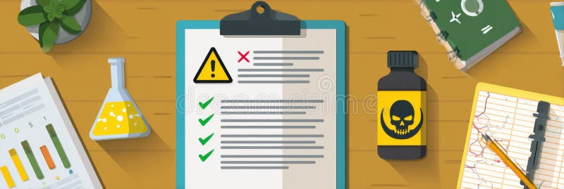 Poison Safety Checklist with Infographics Displayed on Clipboard ...