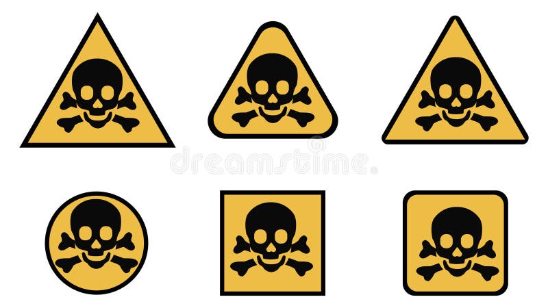 Poison Signs of 6 Different Types Stock Vector - Illustration of button ...