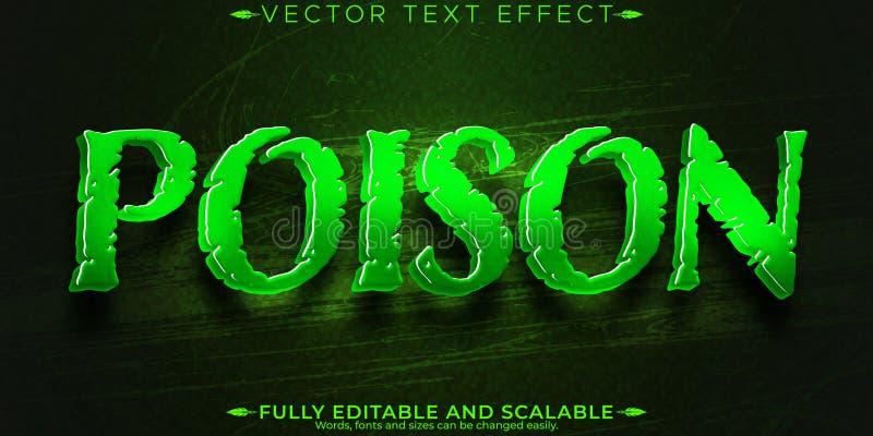 Poison Text Effect, Editable Viper and Gaming Text Style Stock Vector ...