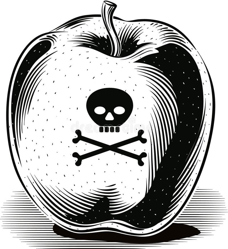 Apple Leaning Against a Table Stock Illustration - Illustration of ...