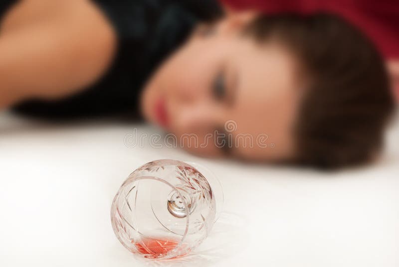 Poisoned Brunette Lying on the Floor Stock Photo - Image of human ...