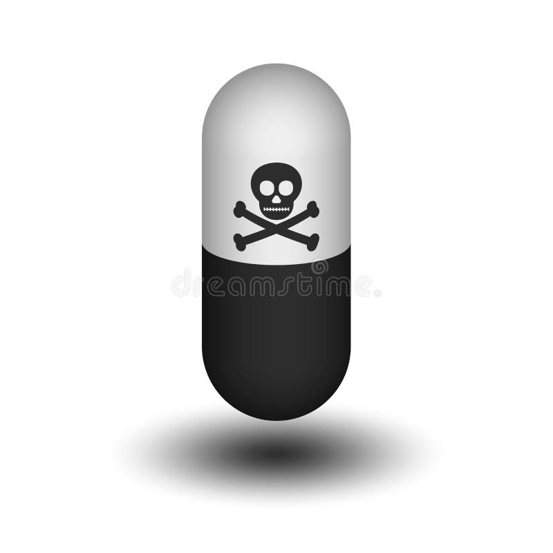 Poisoned pill. stock vector. Illustration of illness - 87395405