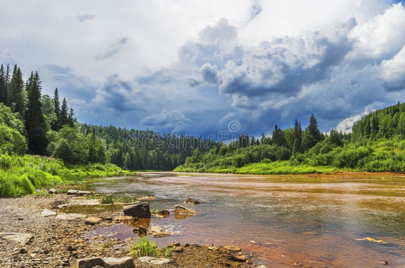 Poisoned river Vilva stock image. Image of garbage, clouds - 90160143
