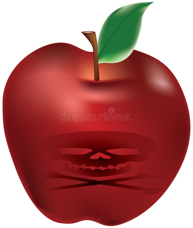 Poisonous Apple, Pencil Drawing Stock Illustration - Illustration of ...
