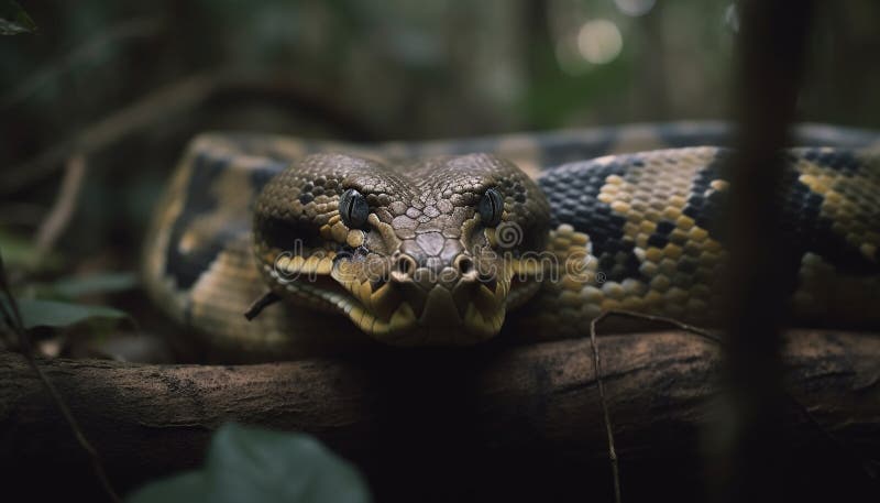 Poisonous Viper Portrait in Spooky Forest Generated by AI Stock ...