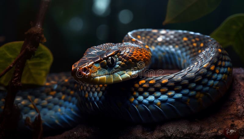 Close-up of the Eye of a Viper on a Stone Stock Illustration ...