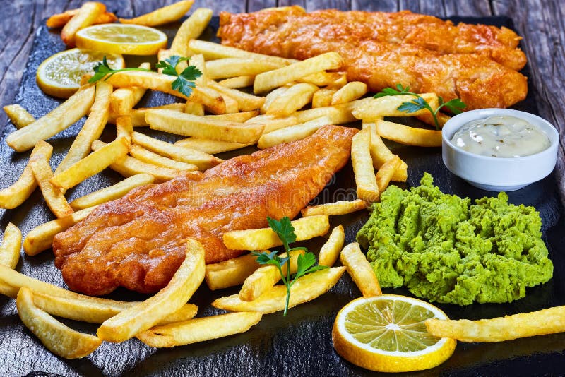 Poisson-frites - Morue Frite, Pommes Frites Image stock - Image du ...