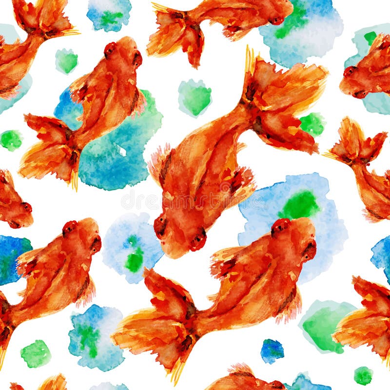 Poisson Rouge D'aquarelle D'isolement Photo stock - Illustration du ...